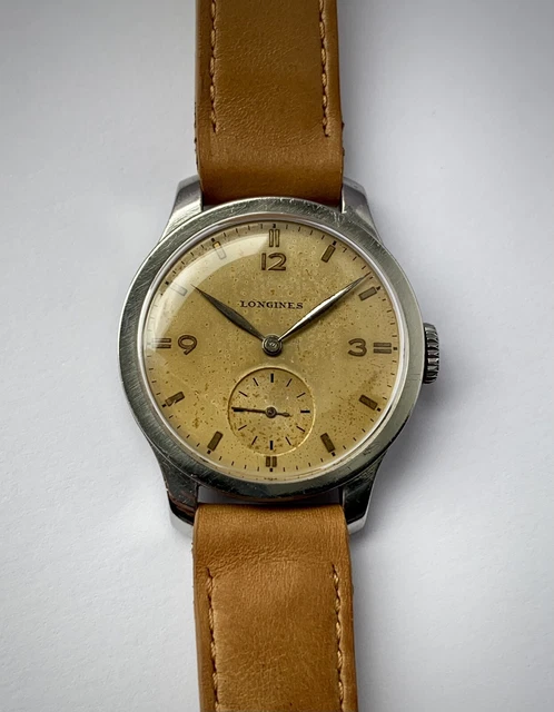 1941 LONGINES STEEL cased Calatrava ref 2326 arabic 9, 12, 3 cal 12.68Z ...