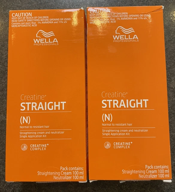 2 X WELLA WELLASTRATE Permanent Straight System Hair Straightening ...