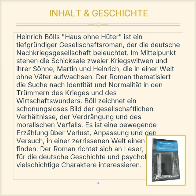 MARKENLOS HEINRICH BÖLL Haus ohne Hüter Roman Société EUR 4,95 ...