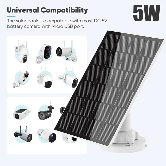 SOLAR PANEL FOR USB Power CCTV Camera Security Cam Battery Charger ...