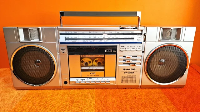 SHARP GF-7500E STEREO Radio Cassette Boombox. Refurbished and fully ...