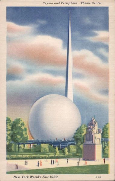 NEW YORK,NY TRYLON and Perisphere-Theme Center 1939 NY Worlds Fair ...