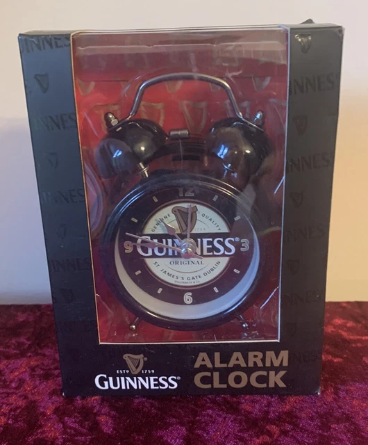 OFFICIAL GUINNESS DOUBLE Bell Alarm Quartz Clock Boxed Brand New. £15. ...