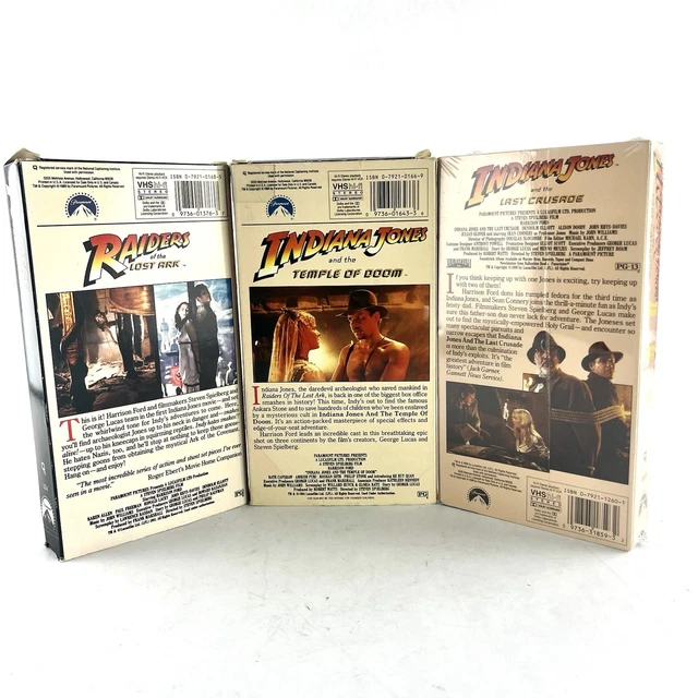 INDIANA JONES 3 VHS Lot Raiders of the Lost Ark/Temple of Doom/Last ...