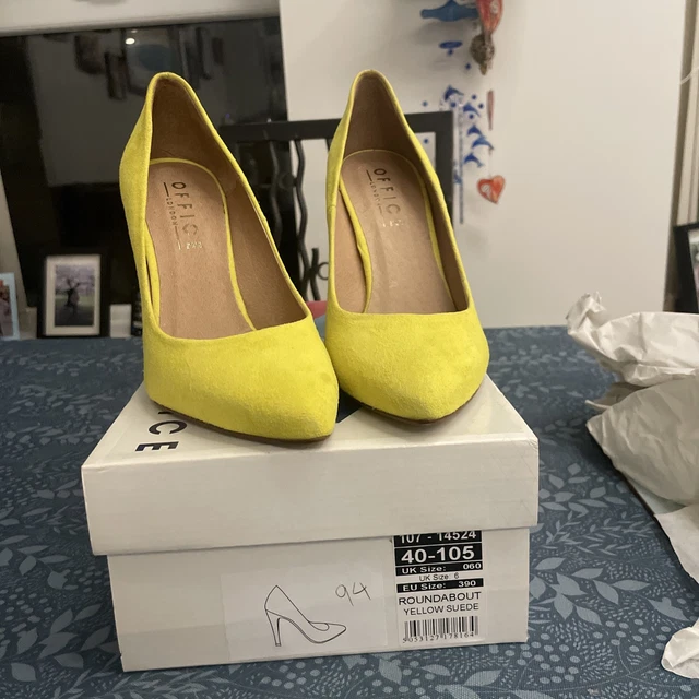 OFFICE SHOES WOMAN Size 6 Yellow Suede Leather New With The Box £18.48 ...
