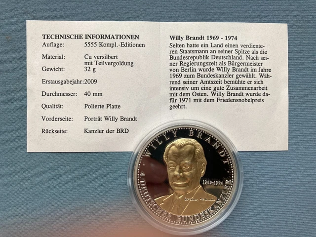 SAMMLER-MEDAILLE: &WILLY BRANDT 1969-1974 SAMMLER-MEDAILLE: &WILLY BRANDT 1969-1974