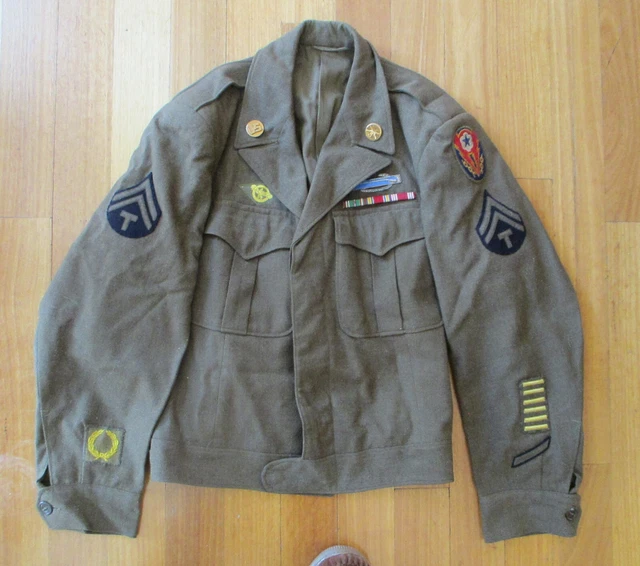ORIGINAL WW2 VINTAGE US ARMY ETO INFANTRY IKE JACKET UNIFORM Sterling ...