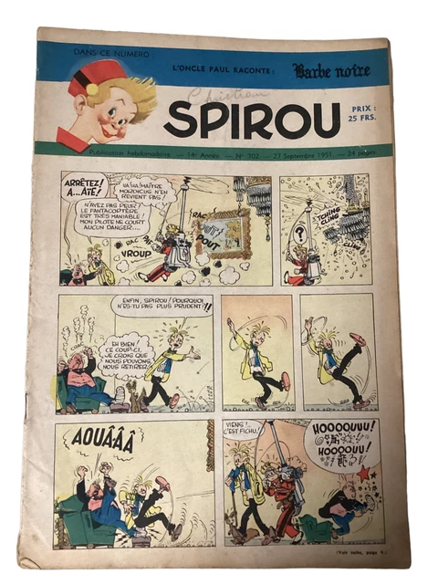 ANCIENNE REVUE SPIROU Vintage Bande Dessinée Livre Pas Lucky Luke Astérix 1951 EUR 4,00 ...