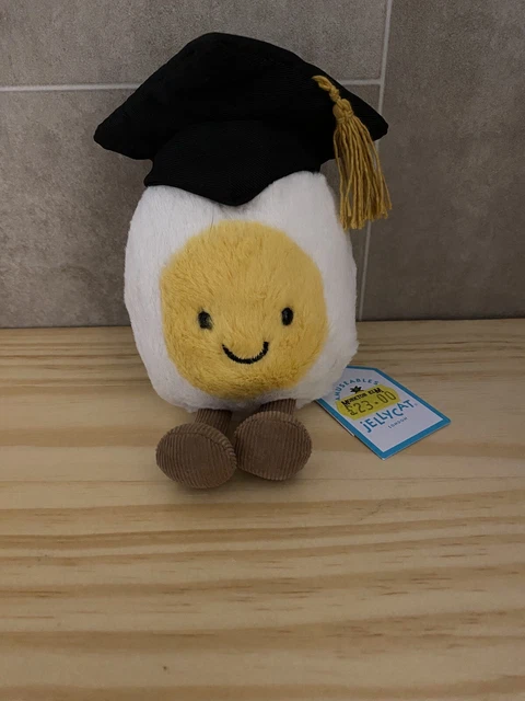 JELLYCAT AMUSEABLE BOILED Egg Graduation Genuine Jelly Cat Plush Soft ...