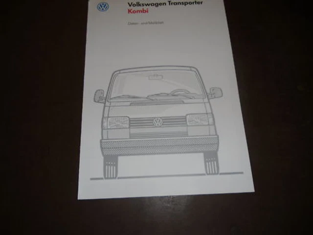 TECHNICAL DATA AND Maßblatt VW T4 Bus Combi 1991 £3.93 - PicClick UK
