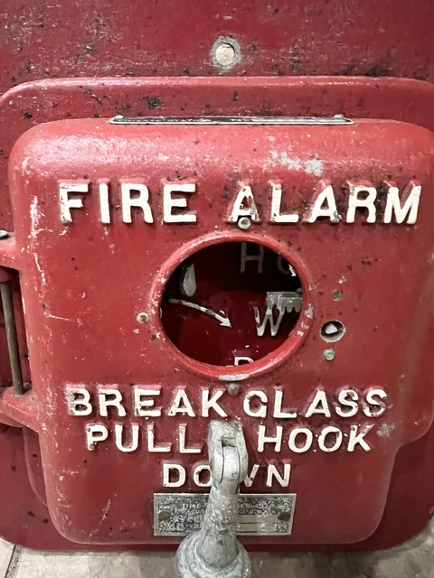 VINTAGE SIMPLEX FIRE Alarm Pull Station Box Red Cast Iron Notifier ...