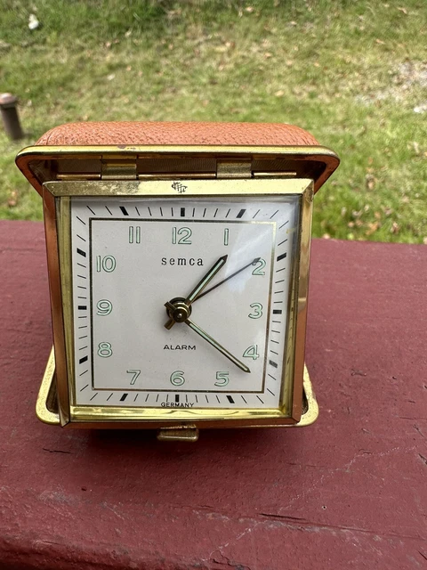 VINTAGE TRAVEL SEMCA Clock Co Inc Made in Germany - Tourist Alarm Clock ...