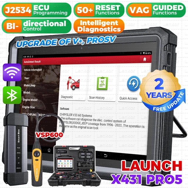 2024 LAUNCH X431 PRO5 Bidirectional Diagnostic Scanner J2534 Online ...