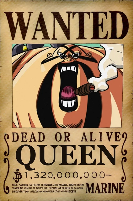 ONE PIECE WANTED Poster (A3: 28 x 43 cm) – QUEEN EUR 4,99 - PicClick FR