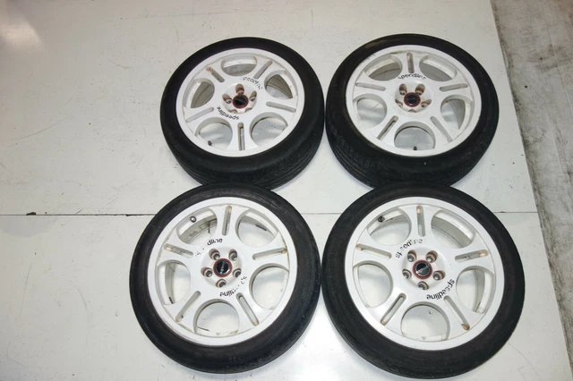 JDM SUBARU IMPREZA WRX STi Enkei Wheels Rims Tires 5x100 17x7+48 Offset ...