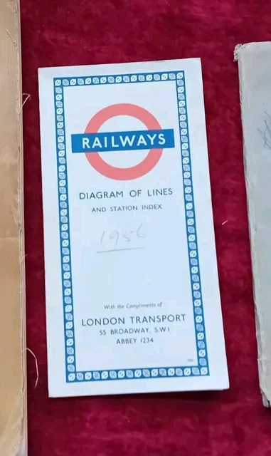 LONDON TRANSPORT RAILWAYS Map - Diagram of Lines 1956 £24.10 - PicClick UK