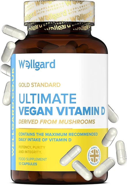 VEGAN VITAMIN D3 High Strength 3000 IU Capsules by Wellgard, Maximum ...