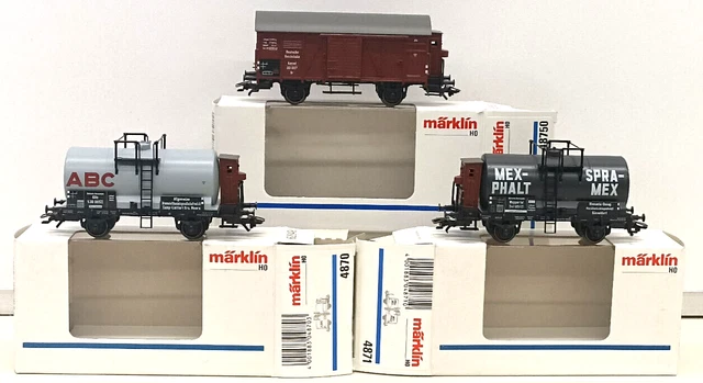 MÄRKLIN H0 NR. 4870 + 4871: 2 Kesselwagen + Nr.48750 ged. Güterwagen DRG (M553) EUR 39,00 ...
