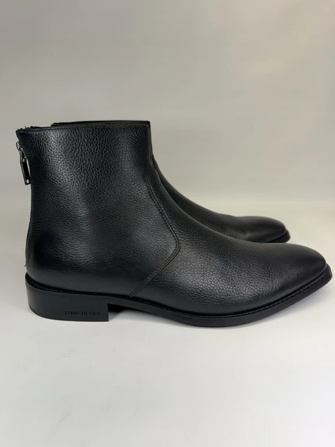 KENNETH COLE BLACK Pebbled Leather Plain Toe Ankle Boots Men’s 10.5 ...