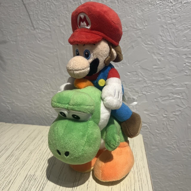 OFFICIAL MARIO RIDING YOSHI Super Mario Bros. 8 in. Plush San-Ei 1241 ...