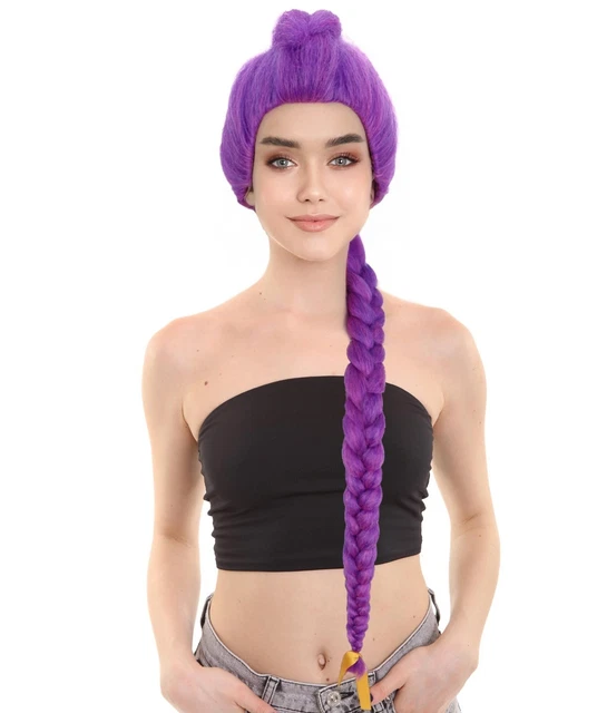 ADULT WOMEN’S K-POP Demon Hunters Wig with Long Purple Fantasy Braid ...