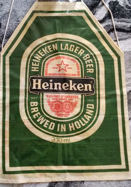 VINTAGE HEINEKEN LAGER Beer Apron & Heineken Tin With Cup $49.99 ...