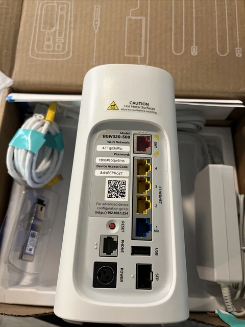 AT&T FIBER ROUTER BGW320-500 Wireless Gateway ATT Wi-Fi Fiber Modem ...