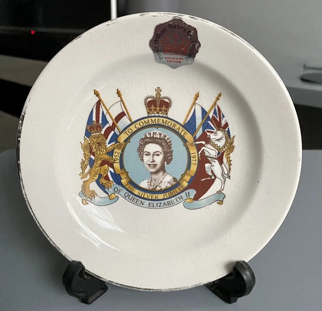 HRH QUEEN ELIZABETH Ii 1977 Silver Jubilee Commemorative 6” Plate ...