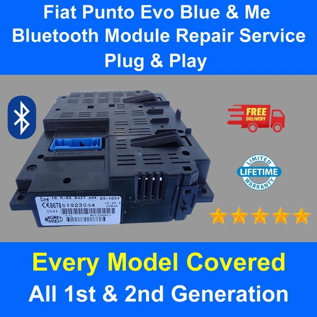 FIAT PUNTO EVO Blue And Me Bluetooth Module Repair Service Plug & Play ...