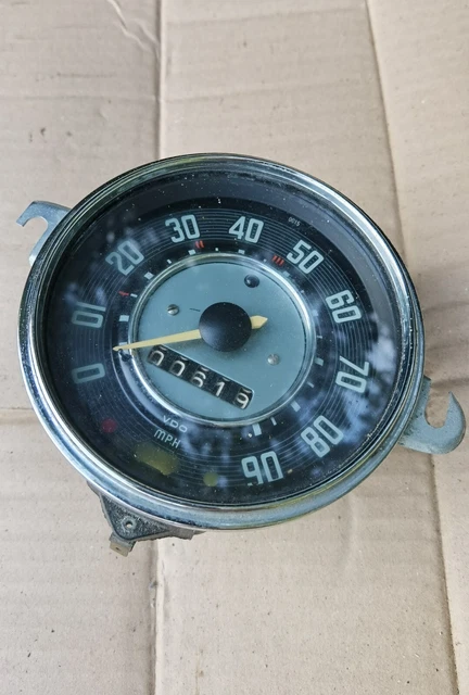 1960'S VW BEETLE BUG VDO 90 MPH SPEEDOMETER GAUGE CLOCK VINTAGE AIR ...