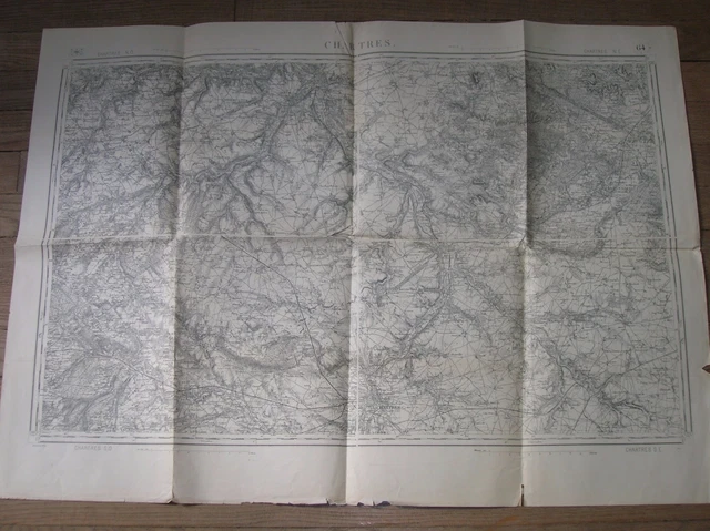 OLD DETAILED MAP Of Charters And Its Surroundings / Good Condition $21. ...