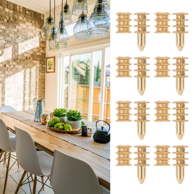 20 PCS TABLE Bolt Sleeve Connectors Leaf Alignment Pins Copper Sets ...