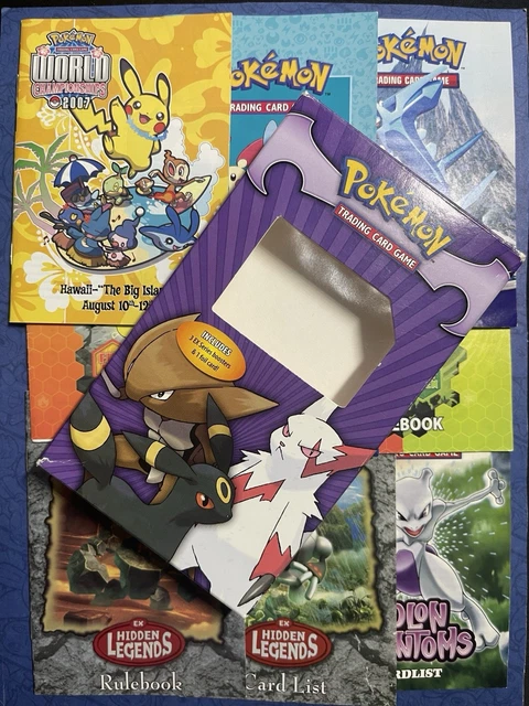 POKEMON EX SERIES Rulebooks and Card Lists (9 total) + Booster Box ...