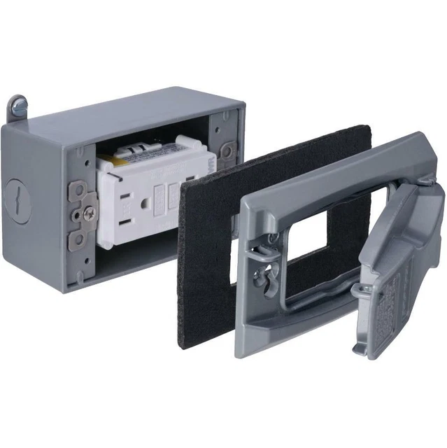 TAMPER RESISTANT/WEATHER RESISTANT Self Test GFCI Silver Receptacle Kit ...