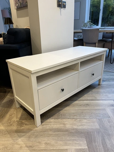 IKEA HEMNES WHITE TV Bench With Drawers £41.00 - PicClick UK