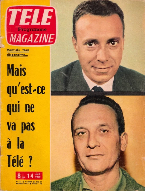 TÉLÉ MAGAZINE N° 337 - Joseph Pasteur (Avril 1962) EUR 5,00 - PicClick FR