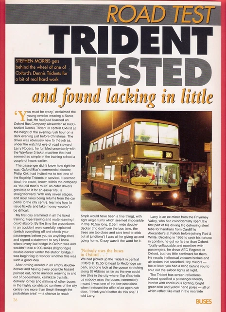 BUSES MAGAZINE EXTRACT 2000 ~ Dennis Trident: Road Test - Oxford Bus ...