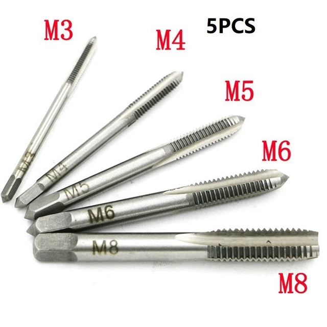 5* SCREW THREAD Hand Tap Drill 3mm 4mm 5mm 6mm 8mm M3-M8 Ball Bearing ...