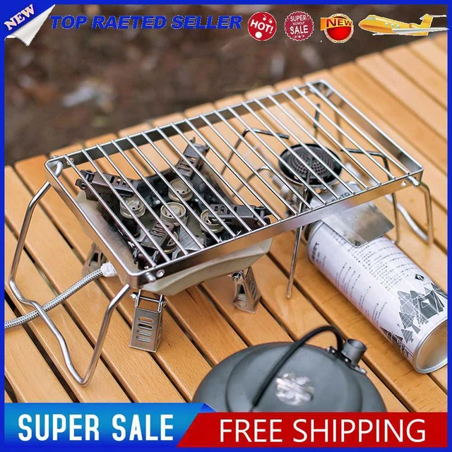CAMPING BBQ GRILL Stand Stainless Steel Outdoor Stove Bracket Height ...