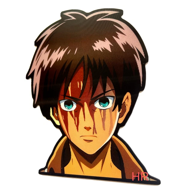ATTACK ON TITAN Eren Yeager Anime 3D Lenticular Motion Sticker FOR Car ...