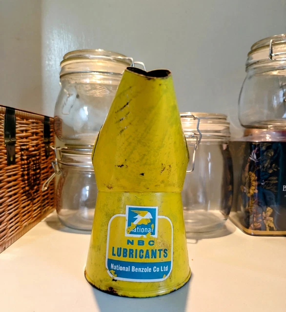 VINTAGE NATIONAL BENZOLE Oil Can Pourer Jug Castrol Esso Bp Shell ...