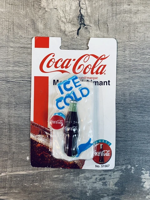 VINTAGE 1997 COCA Cola Ice Cold Bottle Rubber Refrigerator Magnet No ...