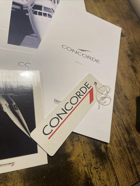 CONCORDE BUNDLE BOOKLET Luggage Tag, Photo And Menu British Airways ...