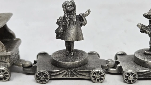 WIZARD OF OZ Pewter 6pc TRAIN SET Dorothy Scarecrow TinMan Lion - L.F ...