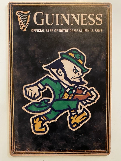 GUINNESS BEER METAL Sign - Notre Dame University Fighting Irish Stout £ ...