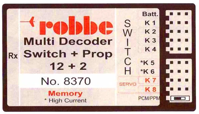 ROBBE MULTI-SWITCH + Prop 12+2 Decoder Memory NEU AvioTiger 8370 für ...