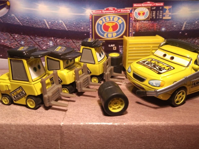 DISNEY PIXAR CARS TEAM LEAK LESS CREW set Piston Cup Nights BOXED USED ...