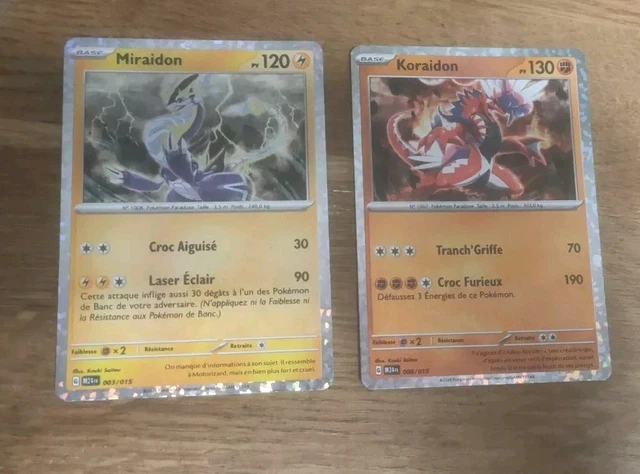 CARTES POKEMON MCDO Koraidon 008/015 & Miraidon 003/015 2024 Promo EUR ...