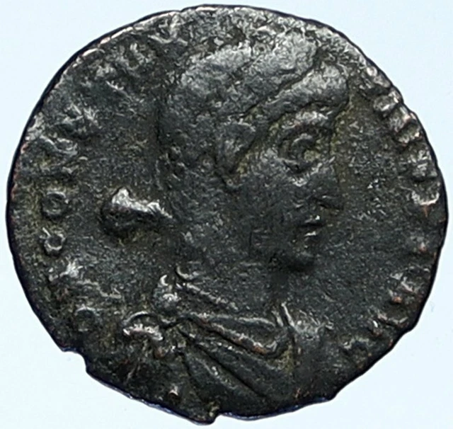 CONSTANTIUS II 348 AD Antiochia antike alte römische Münze KRIEG REITER ...
