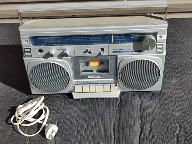 VINTAGE BOOMBOX TOSHIBA RT 100S Stereo Radio Cassette Recorder made in ...